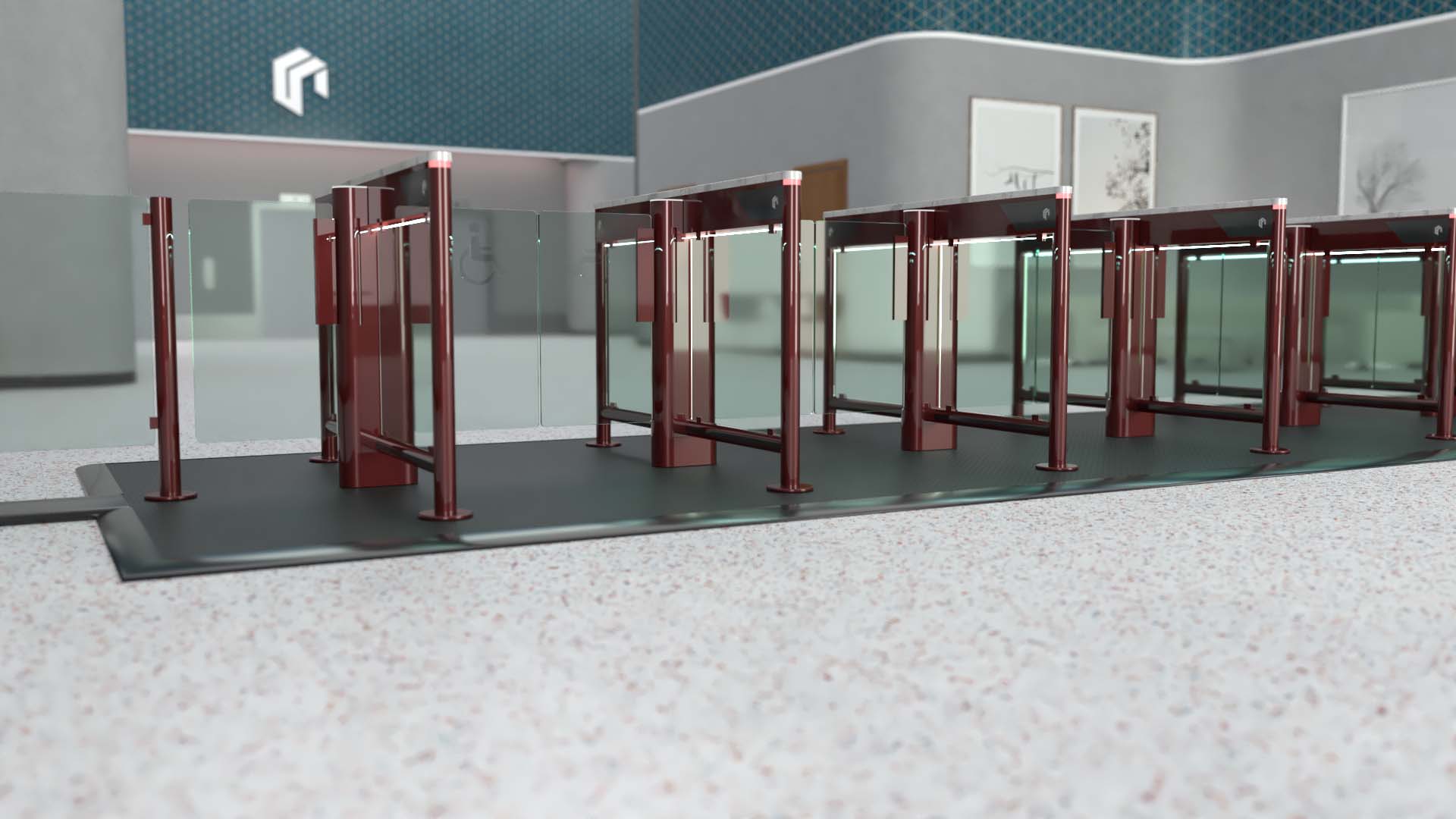 Speed Gates installed onto a plinth 1 – POYNTELL