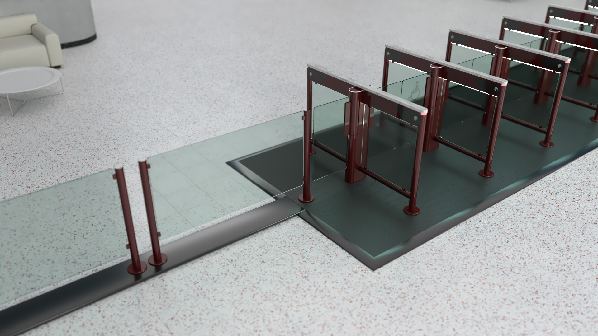 Speed Gates installed onto a plinth 3 – POYNTELL